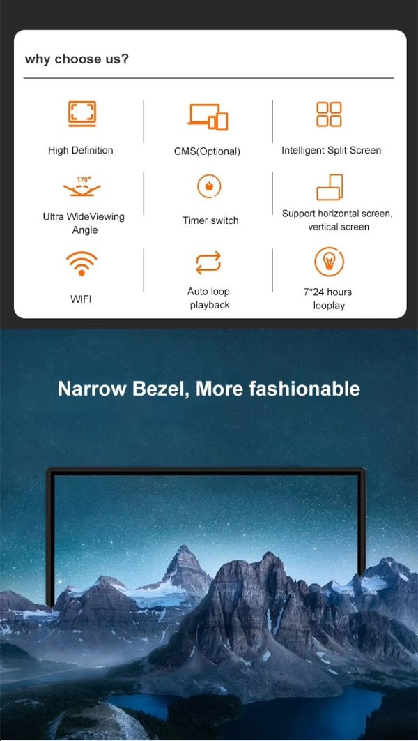 32-98″ LCD wall-mounted digital signage advertising machine – axonlcd.com